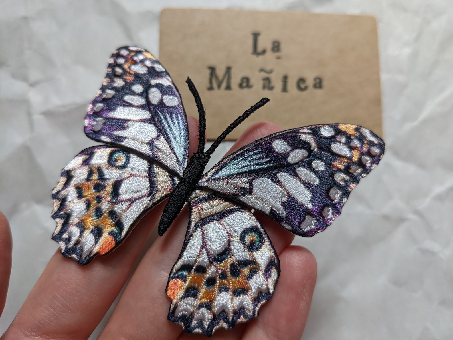 Iridescent Realistic Butterfly Embroidery Applique / High - Etsy