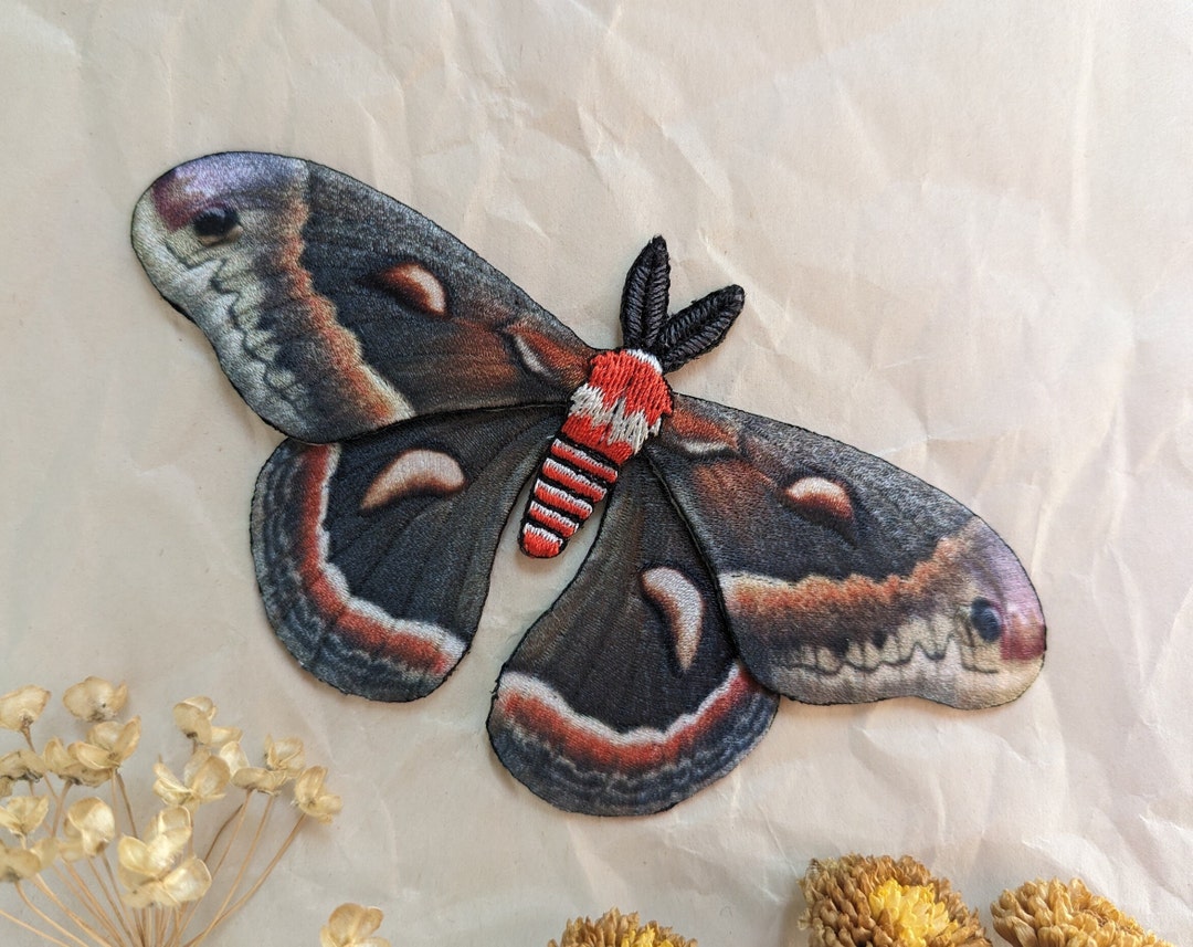 Iridescent Realistic Moth Embroidery Applique / High Quality Iron on ...