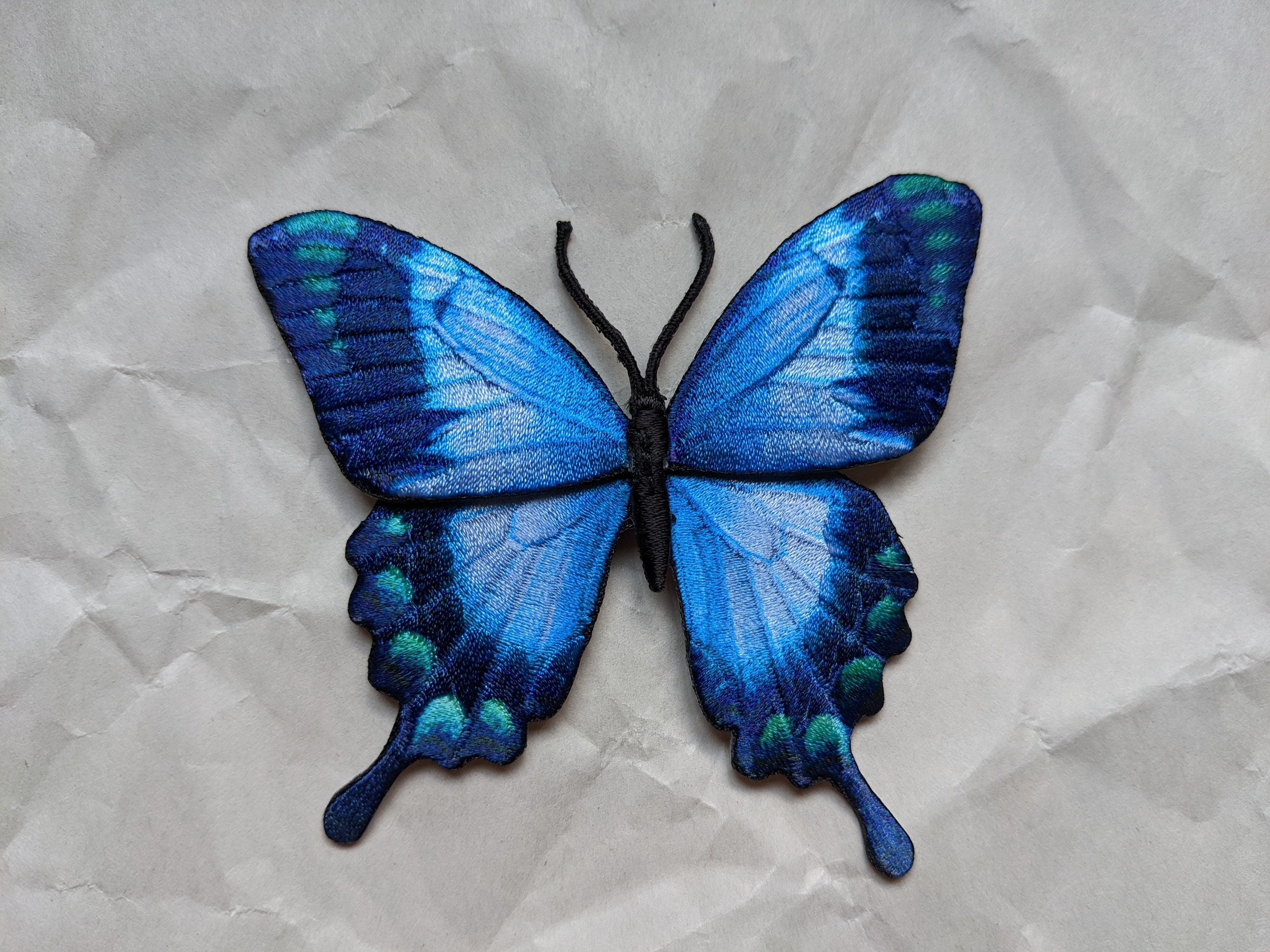 Iridescent Realistic Butterfly Embroidery Applique/high Quality Iron on ...