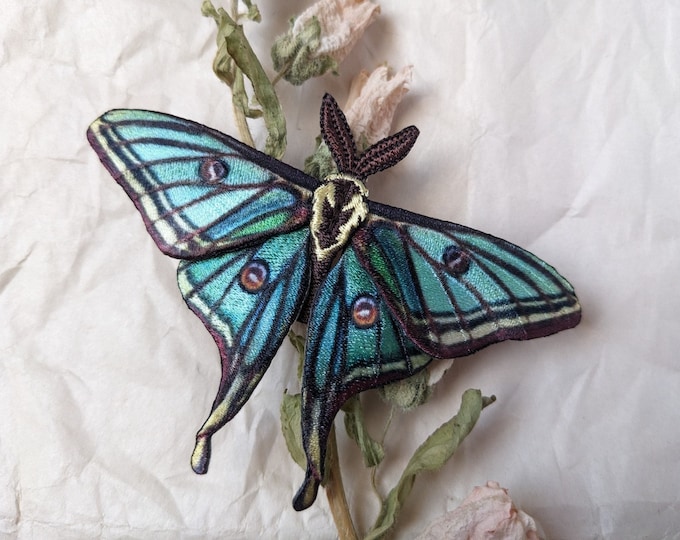 Iridescent Realistic Moth Embroidery Applique / High Quality Iron on ...