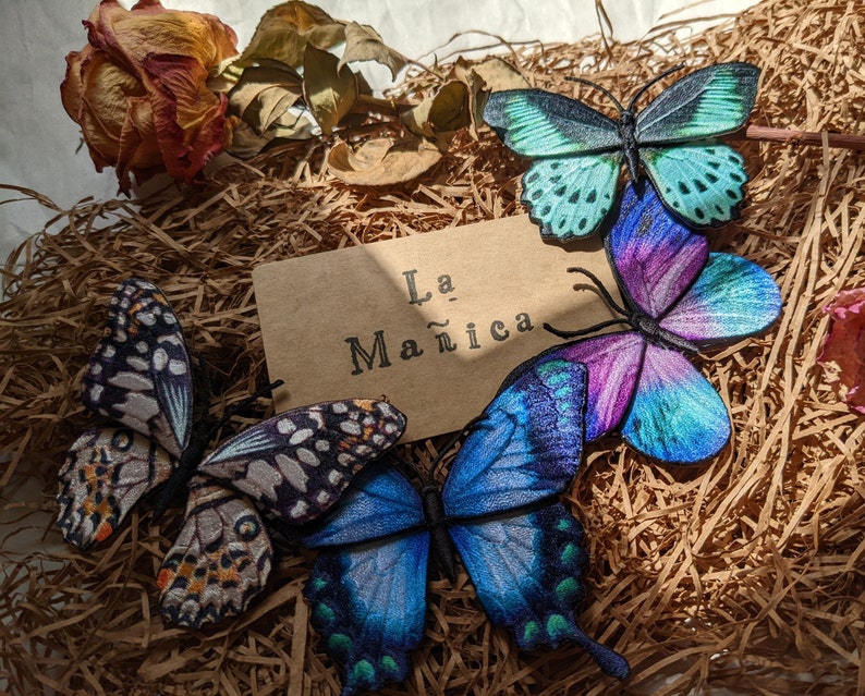 Iridescent Realistic Butterfly Embroidery Applique / High - Etsy