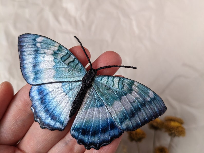 Iridescent Realistic Butterfly Embroidery Applique / High Quality Iron ...