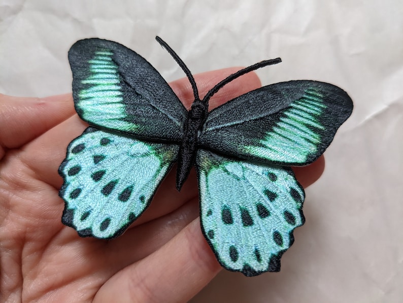 Iridescent Realistic Butterfly Embroidery Applique / High - Etsy
