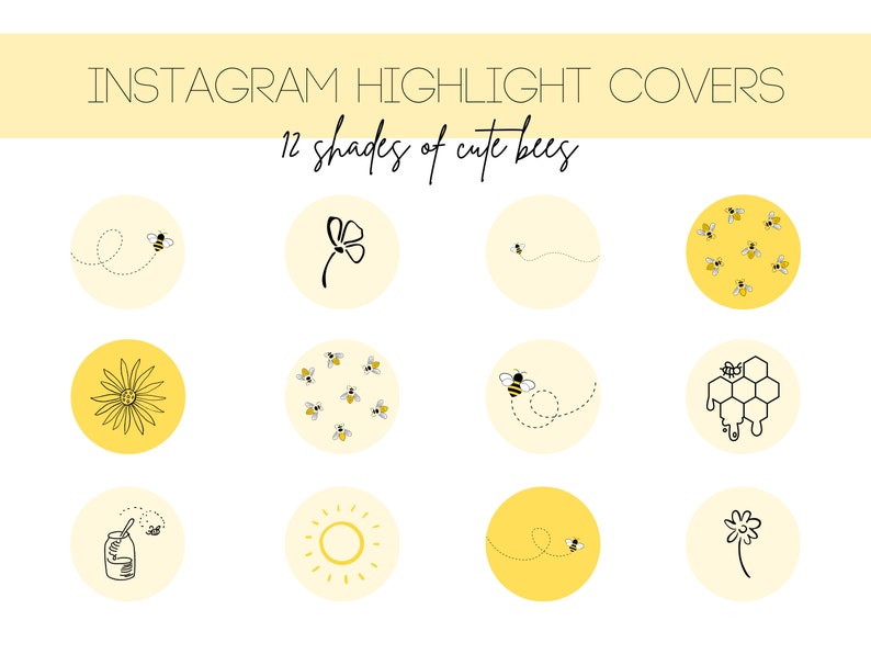 12 Shades of Cute Bees Instagram Highlight Icons | Instagram Highlight ...