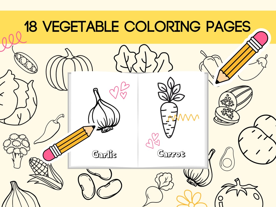 18 PRINTABLE Vegetable Coloring Pages for Kids | Vegetables for ...