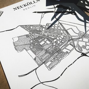 Berlin Map Neukölln Neighbourhood | Modern Wall Art | Berlin ...