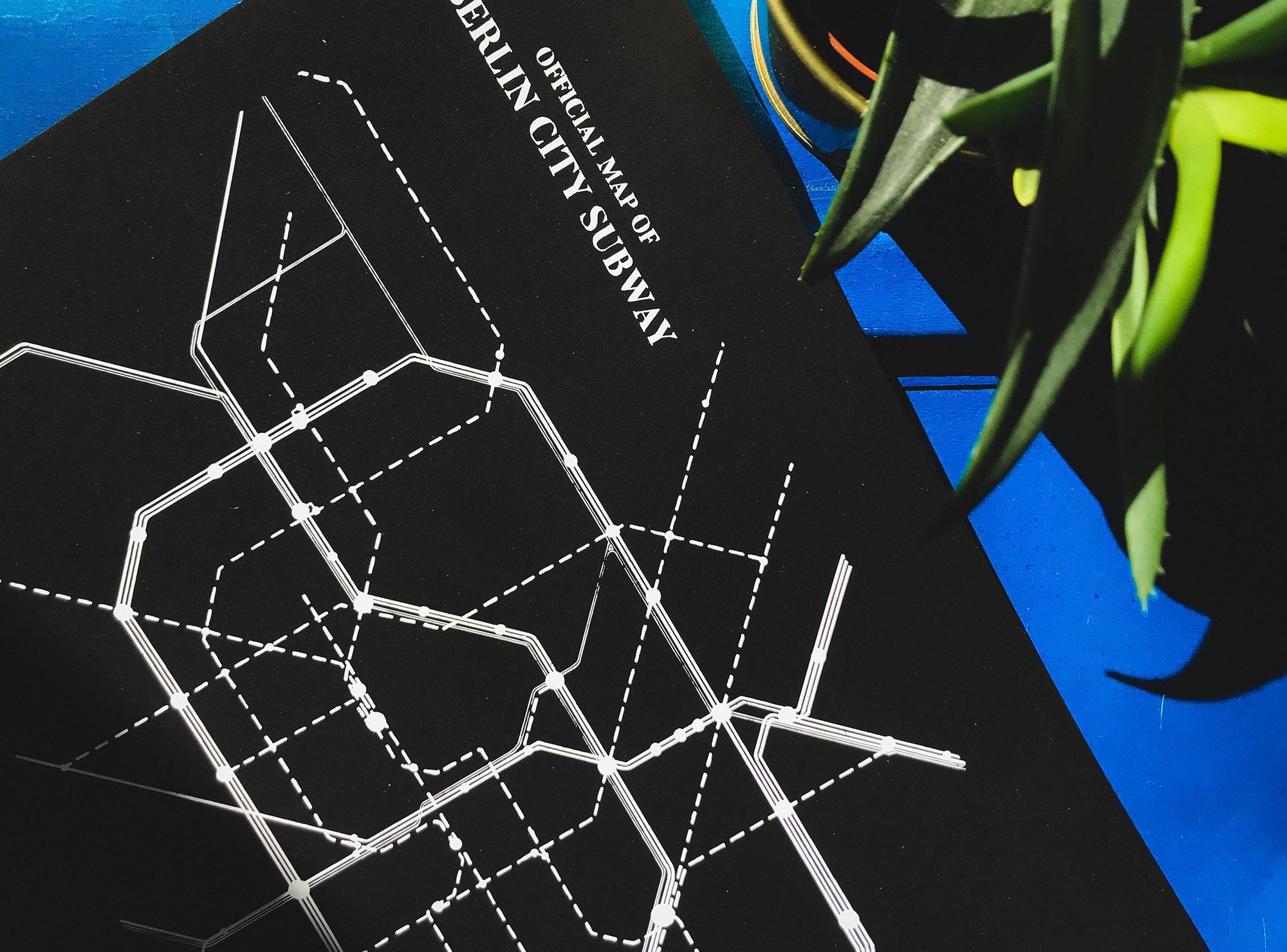 Berlin Subway Poster Map | Minimal Public Transport Blueprint | Map ...