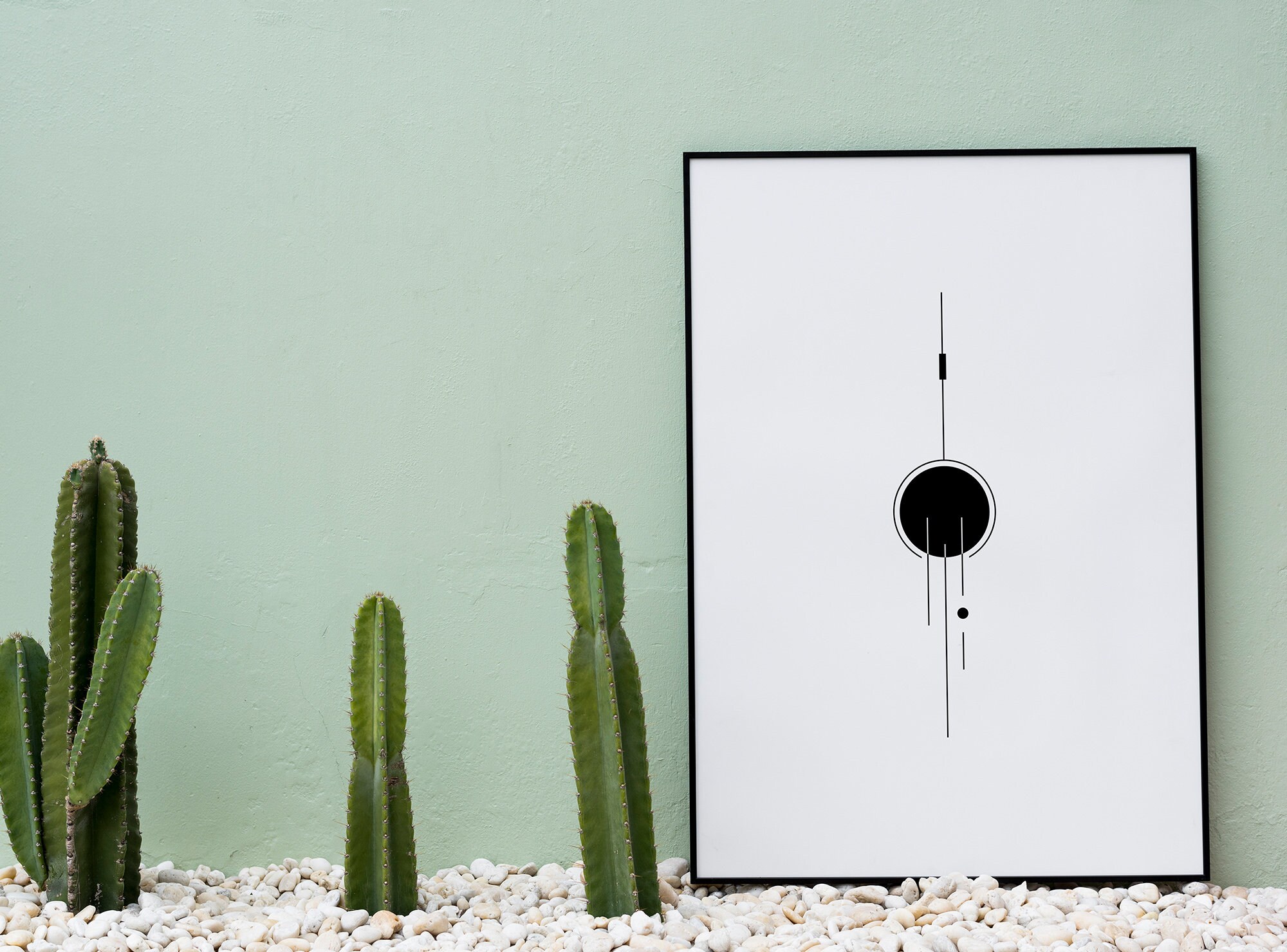 Printable Eclipse Poster | Minimal Art Print | Abstract Design Black ...