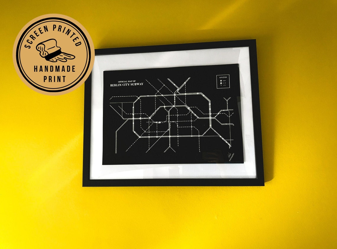 Berlin Subway Poster Map | Minimal Public Transport Blueprint | Map ...