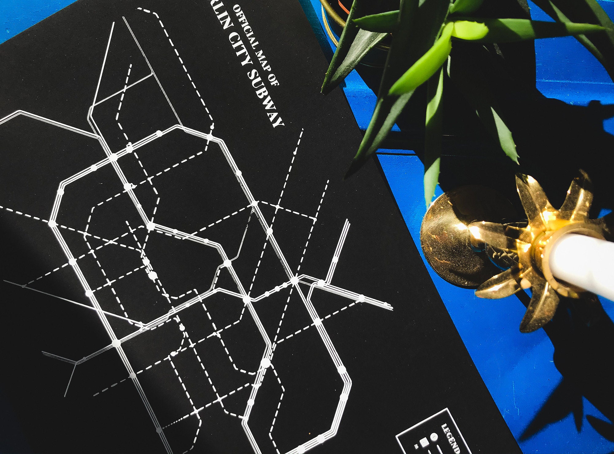 Berlin Subway Poster Map | Minimal Public Transport Blueprint | Map ...