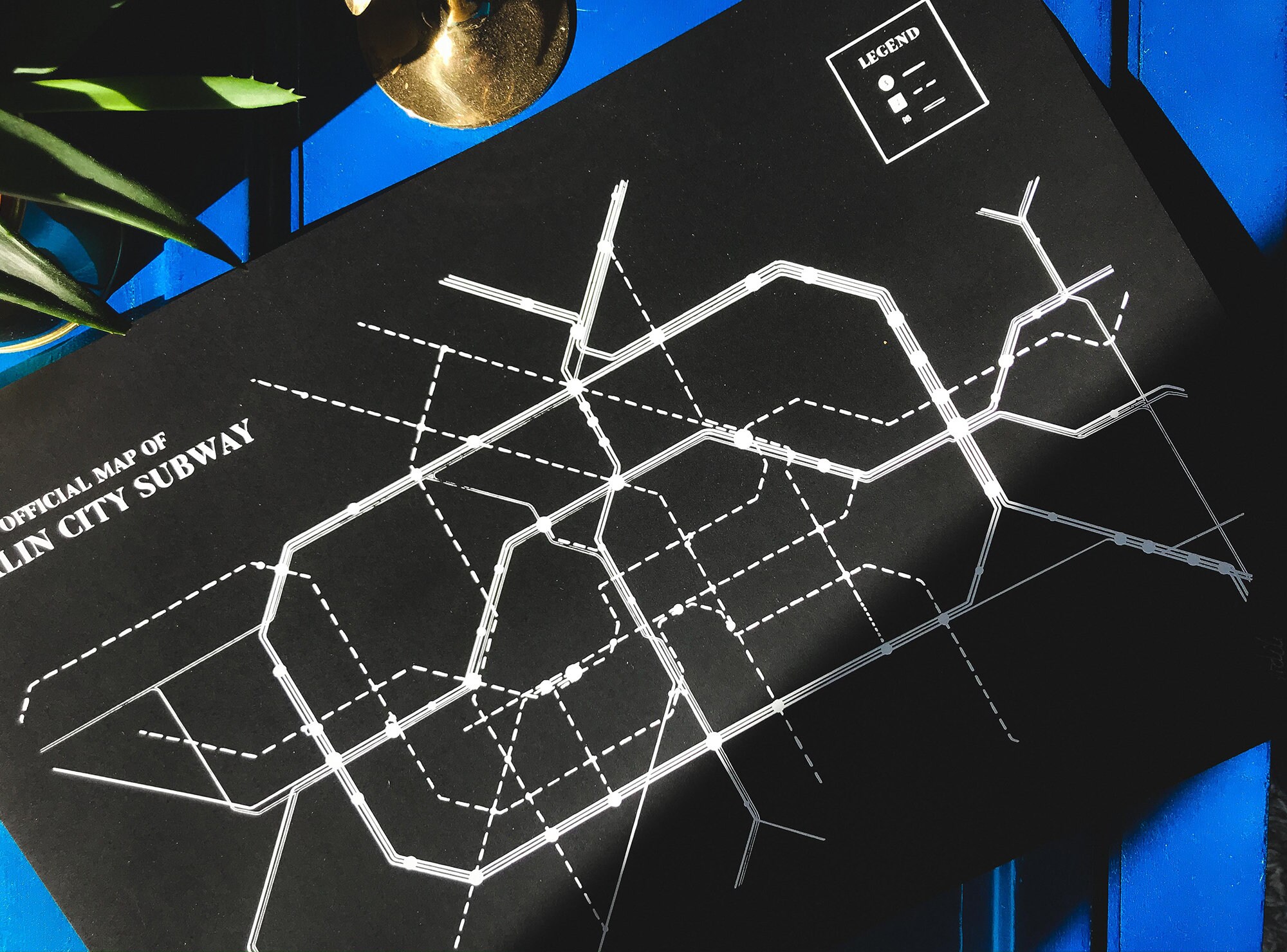 Berlin Subway Poster Map | Minimal Public Transport Blueprint | Map ...
