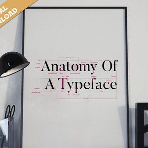 Typography Anatomy Poster | Graphic Designer Gift | Printable Art ...