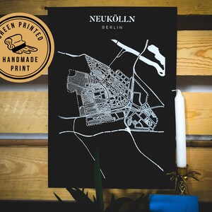Berlin Map Neukölln Neighbourhood | Modern Wall Art | Berlin ...