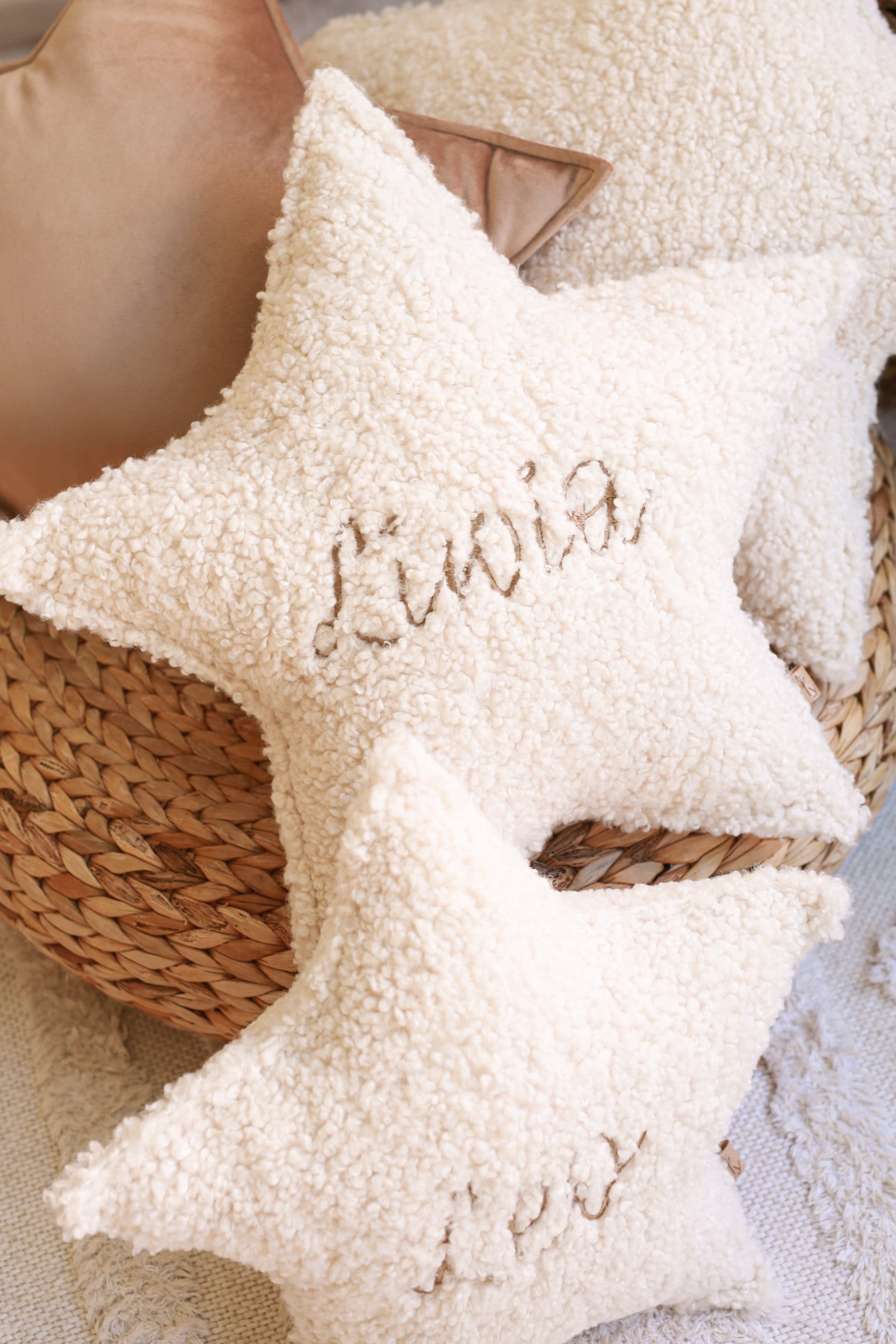Teddy/ Boucle Star Pillow Ecru Star Cushion Pillow to - Etsy