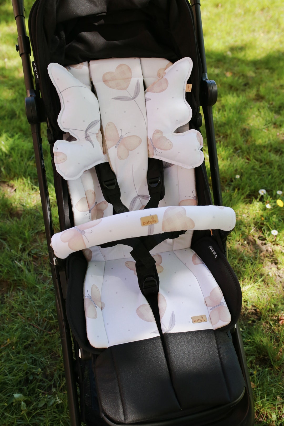 Baby Stroller Liner Pad, Stroller Cover BUTTER FLAY Beige/linen Beige ...