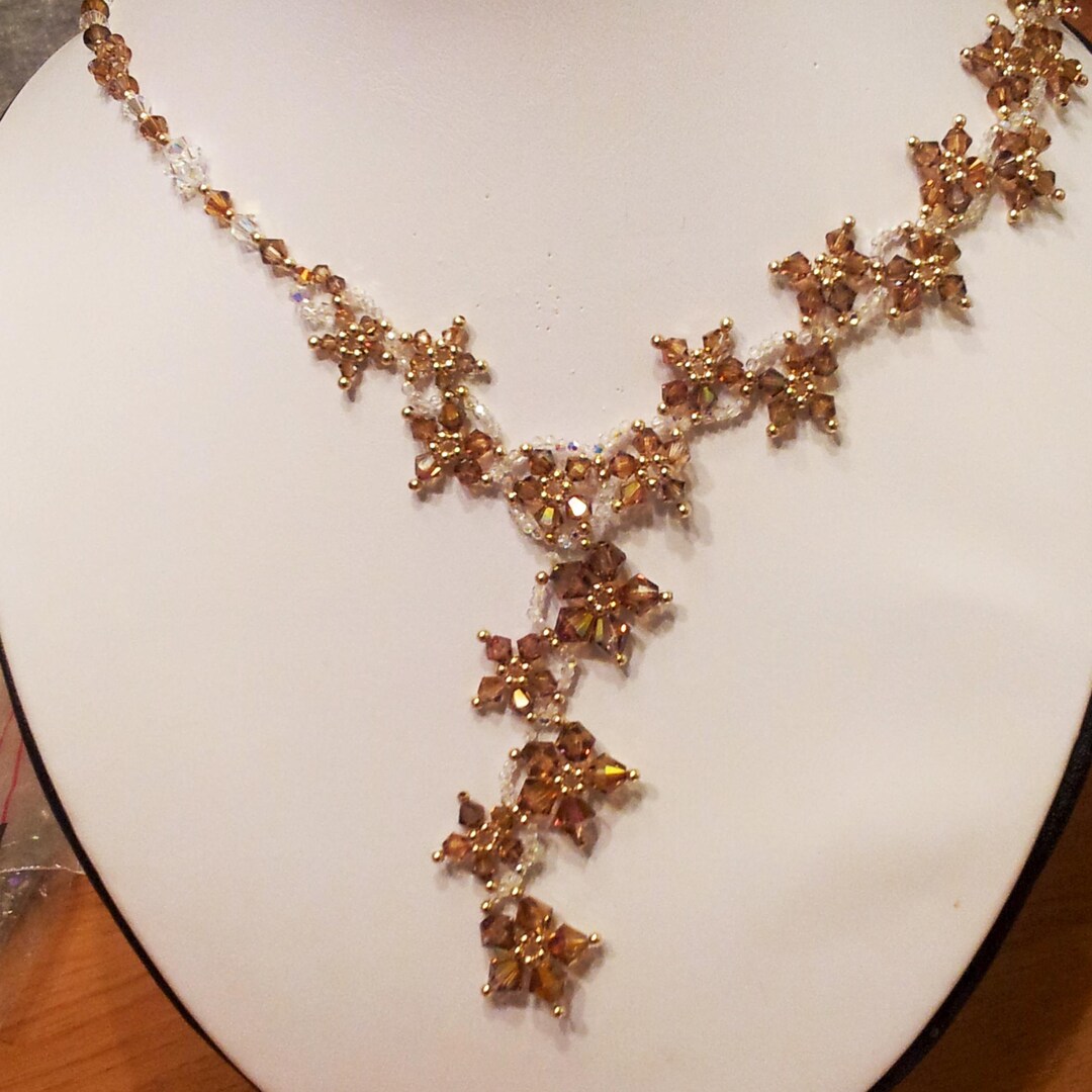 Handmade Filigree Necklace Made in Italy, Swarovski Crystals and 14kt ...