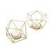 Set of 2 Small Geo Candle or Floral Centerpiece,gold Metal Centerpiece ...