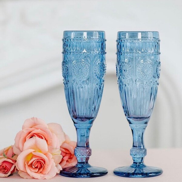 Blue Glass Cups - Etsy