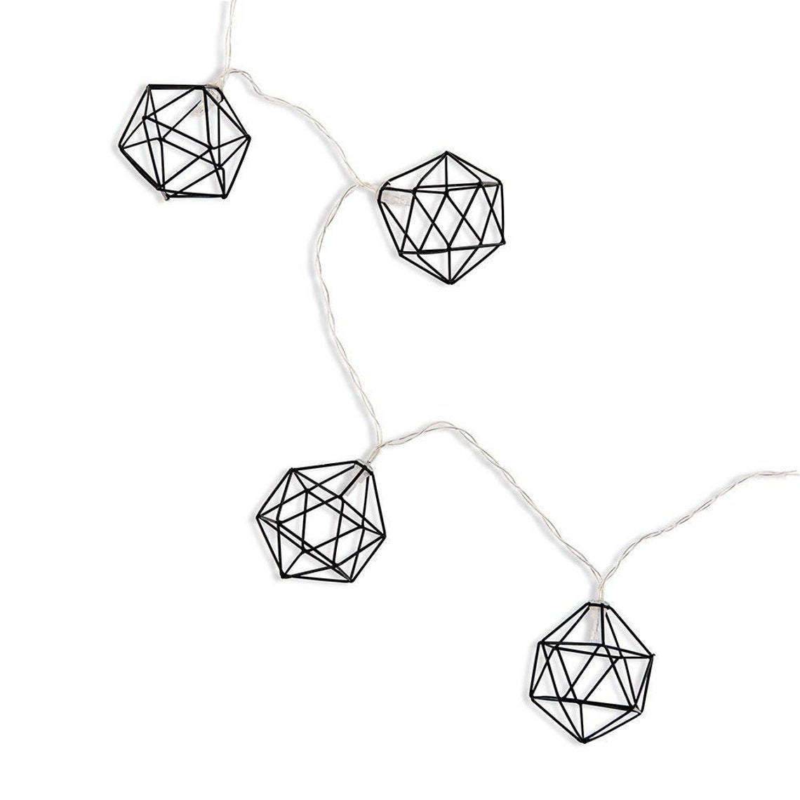 Black Modern Geo LED Party Lights Wedding Lights Twinkle - Etsy