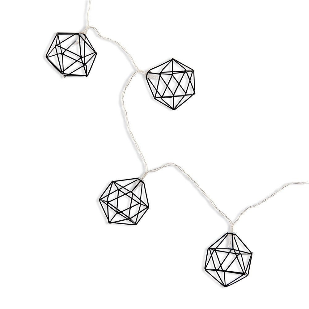 Black Modern Geo LED Party Lights Wedding Lights Twinkle - Etsy