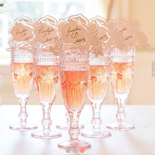 20 Vintage Style Pink Glass Goblet Party Glasses Pink Cups Etsy Canada