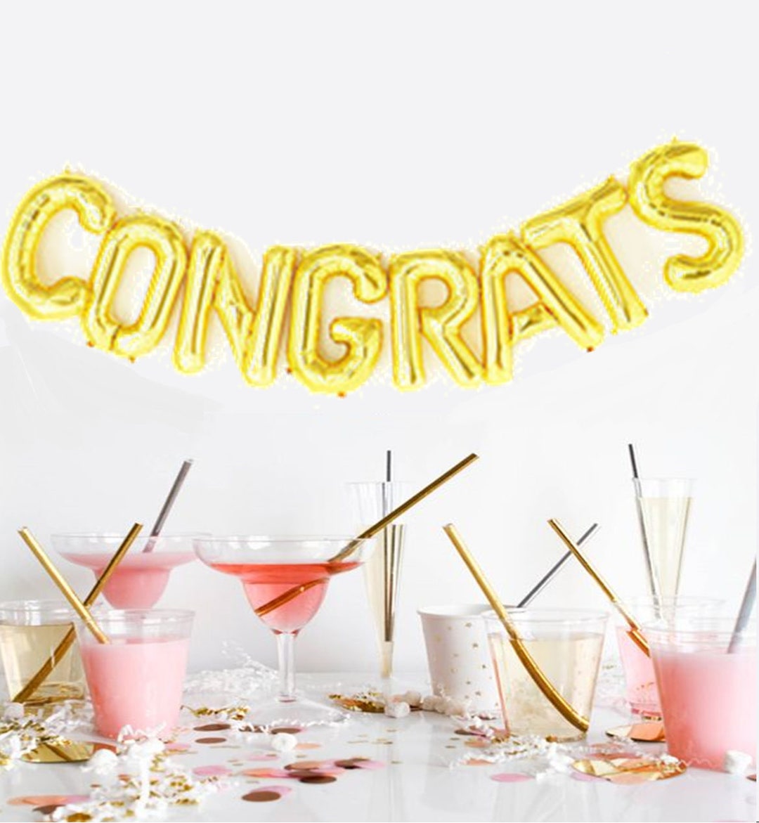 Gold Letter Balloon Banner, Gold Foil Balloons, Gold Balloon, Gold ...