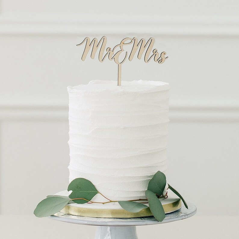 Mr Mrs Cake Topper Natural Wood Cake Topper Wedding Cake - Etsy
