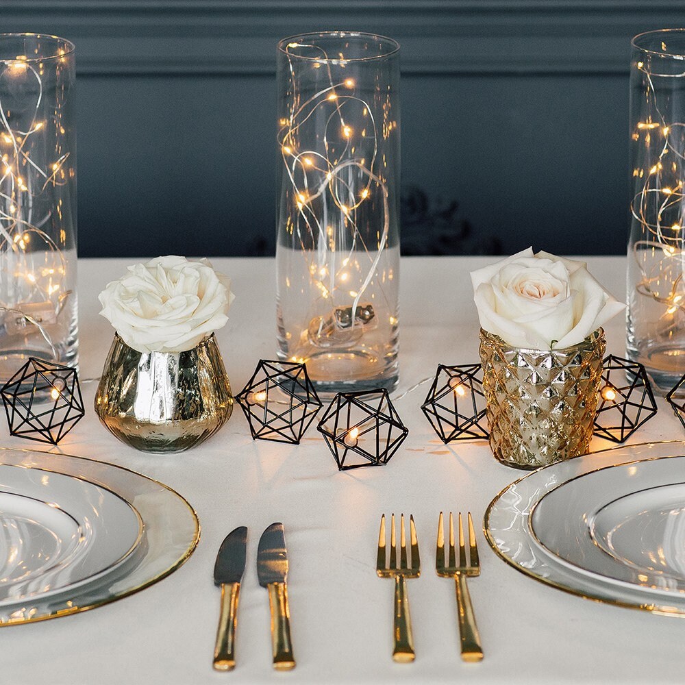 Black Modern Geo LED Party Lights Wedding Lights Twinkle - Etsy Canada