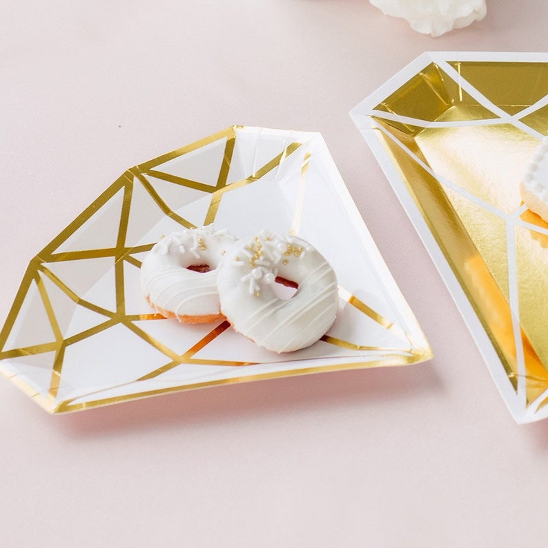 Small Gold Diamond Paper Plates Diamond Plates Gold Plates - Etsy Canada