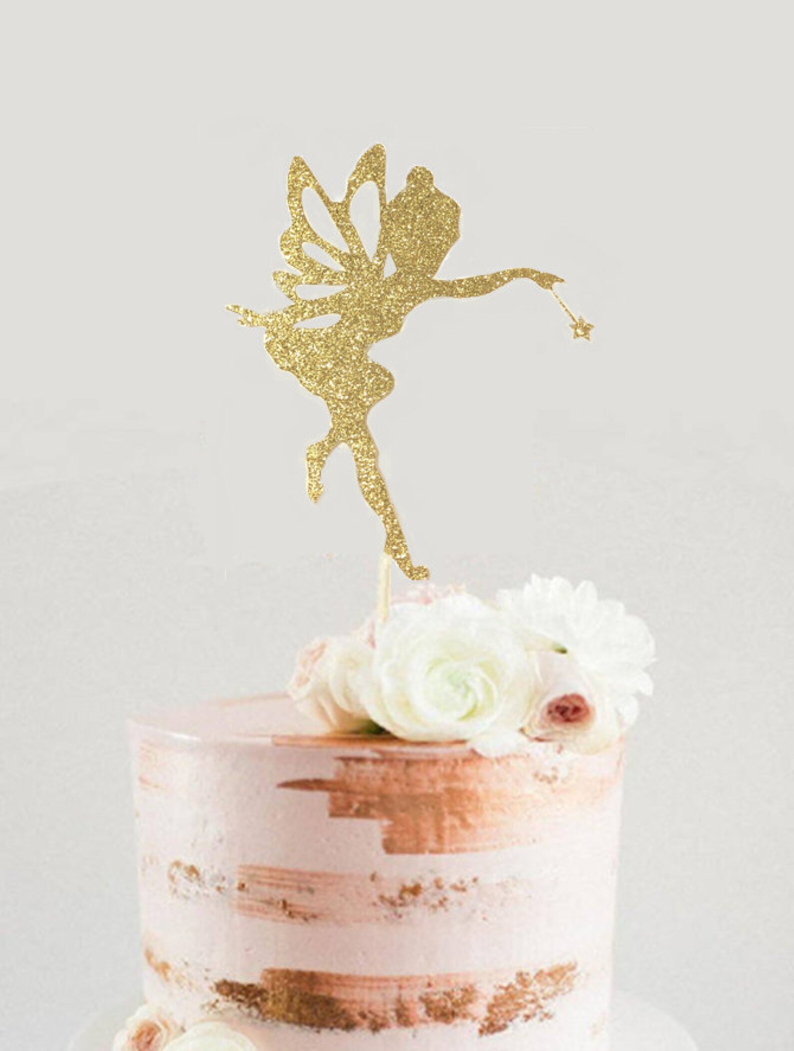 Fairy Glitter Cake Topper Tinkerbell Cake Topper Fairy Etsy