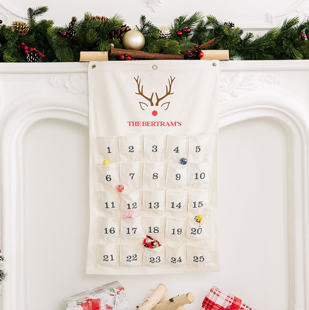 Custom Personalized Large Hanging Cloth Advent Calendar, Reusable ...