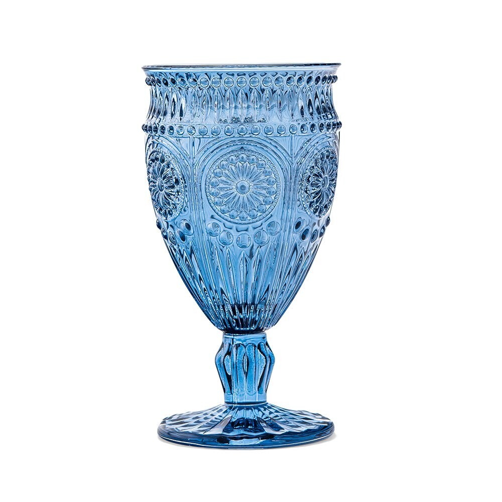Vintage Style Blue Glass Goblet Blue Glass Cups Blue - Etsy Canada
