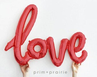 Love Script Balloon - Etsy