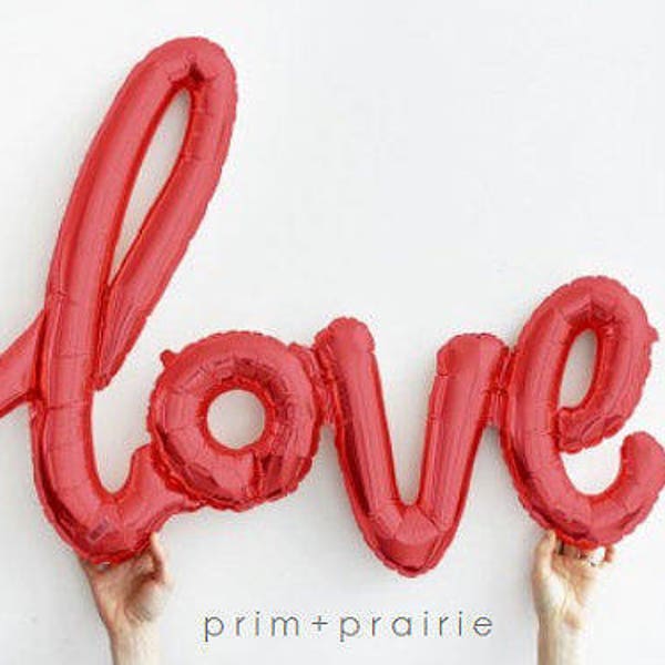 Love Script Balloon - Etsy