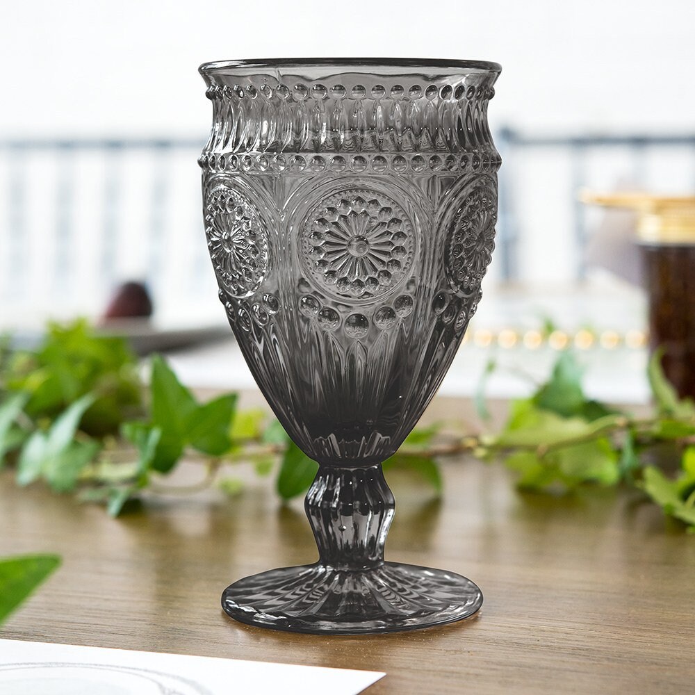 Vintage Style Black Glass Goblet Party Glasses Black Cups Etsy