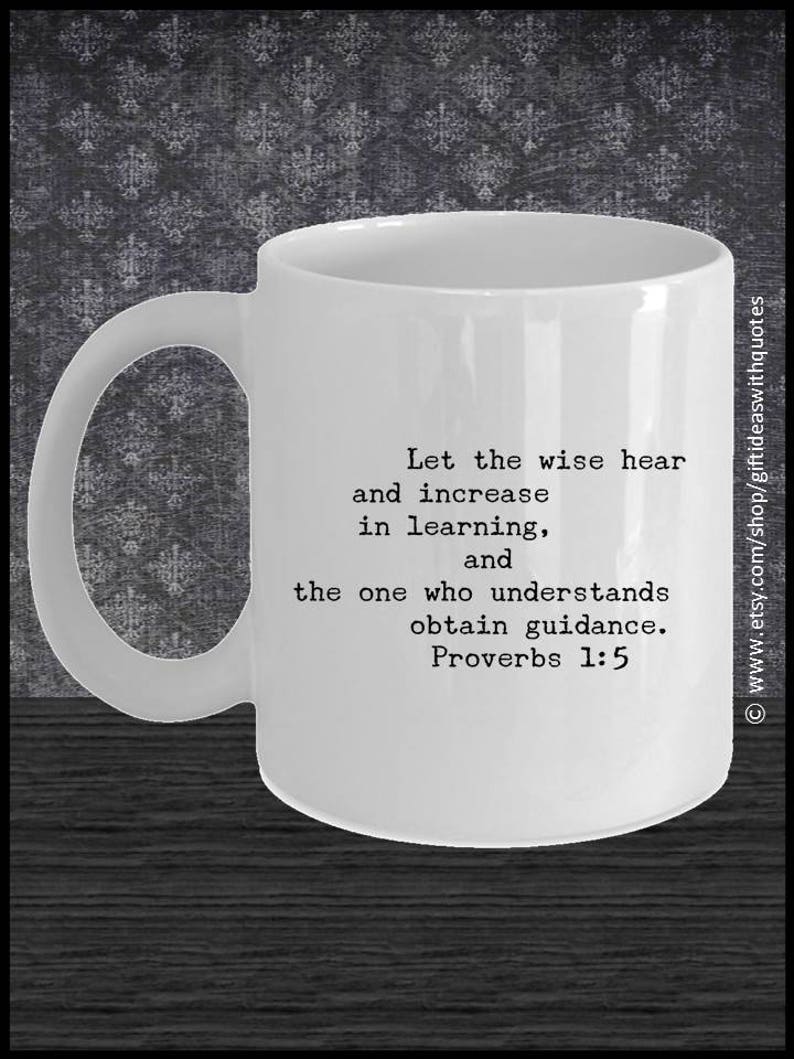 Inspirational Bible Verse Coffee Mug, Proverbs Mug, Quote About Wisdom ...