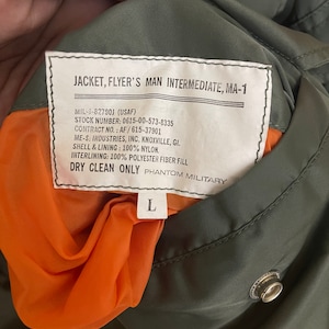 Hot Sale Rare Vintage Flight Jacket MA-1 Jacket Vintage Military Bomber ...