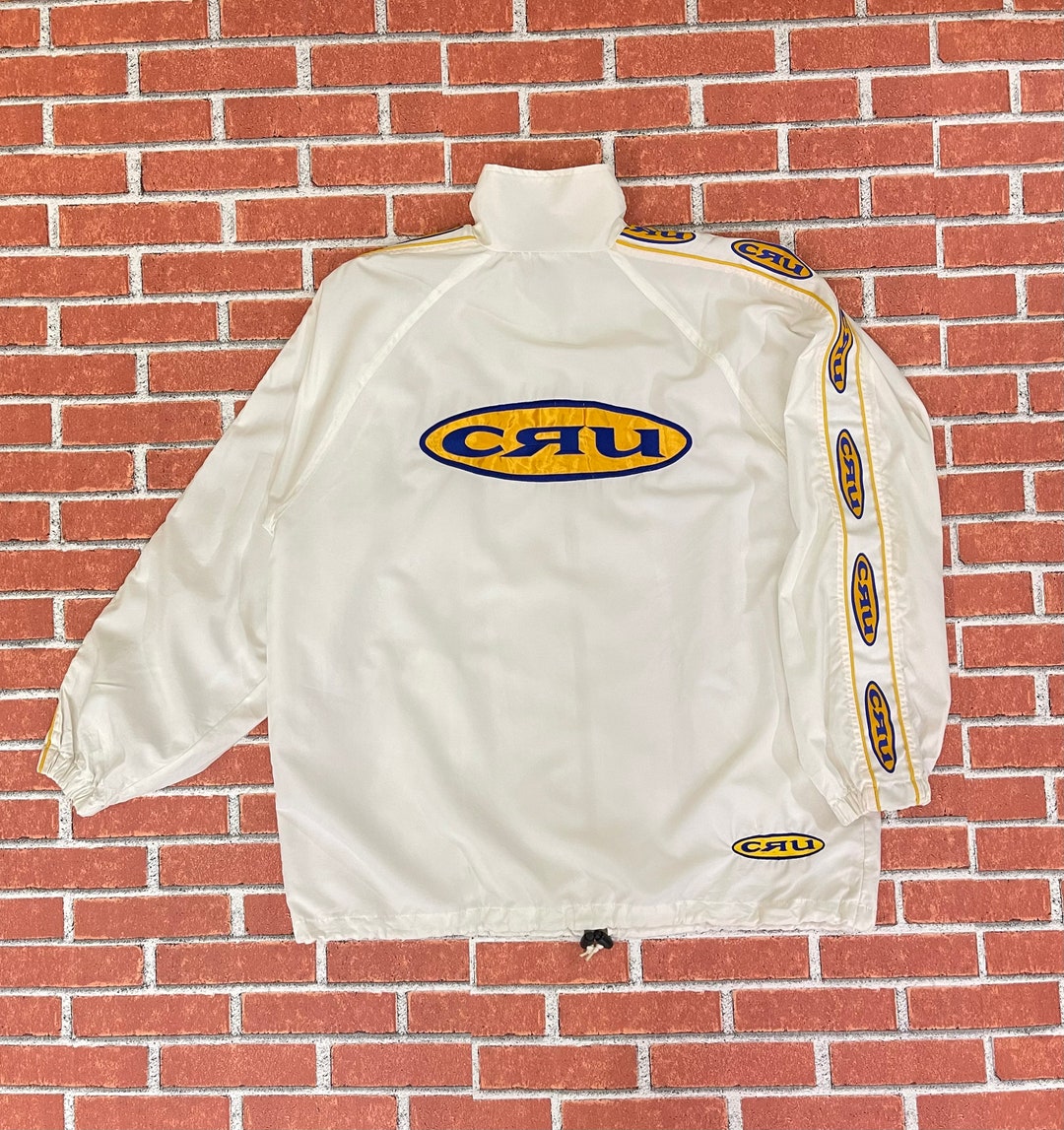 Rare !! Vintage CRU Skateboard Light Jacket Side Tape Logo ...