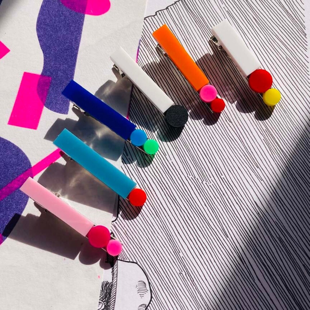 Acrylic Geometric Modern Exclamation Mark Hair Clips // Accessory ...