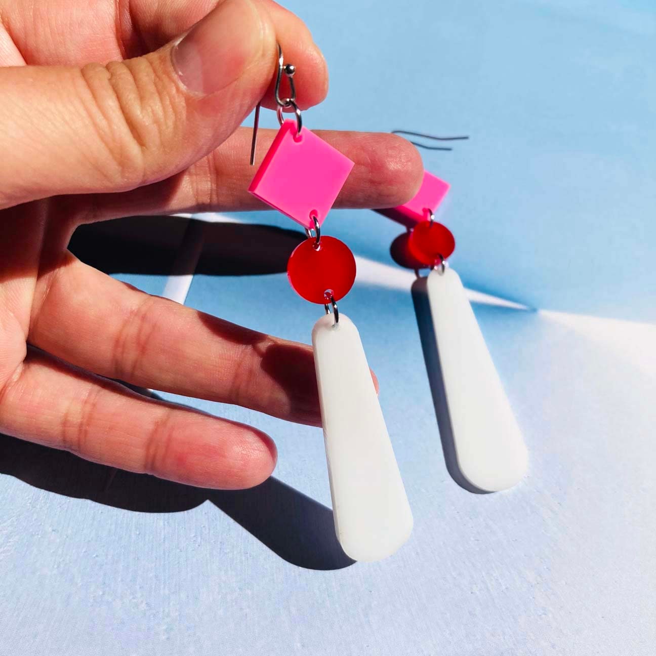 Acrylic Geometric Mod Earrings // Accessory // Statement Piece - Etsy