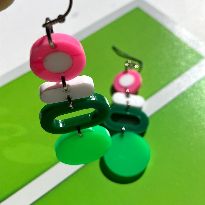 Acrylic Geometric Colorful Earrings // Artsy // Accessory // Statement ...