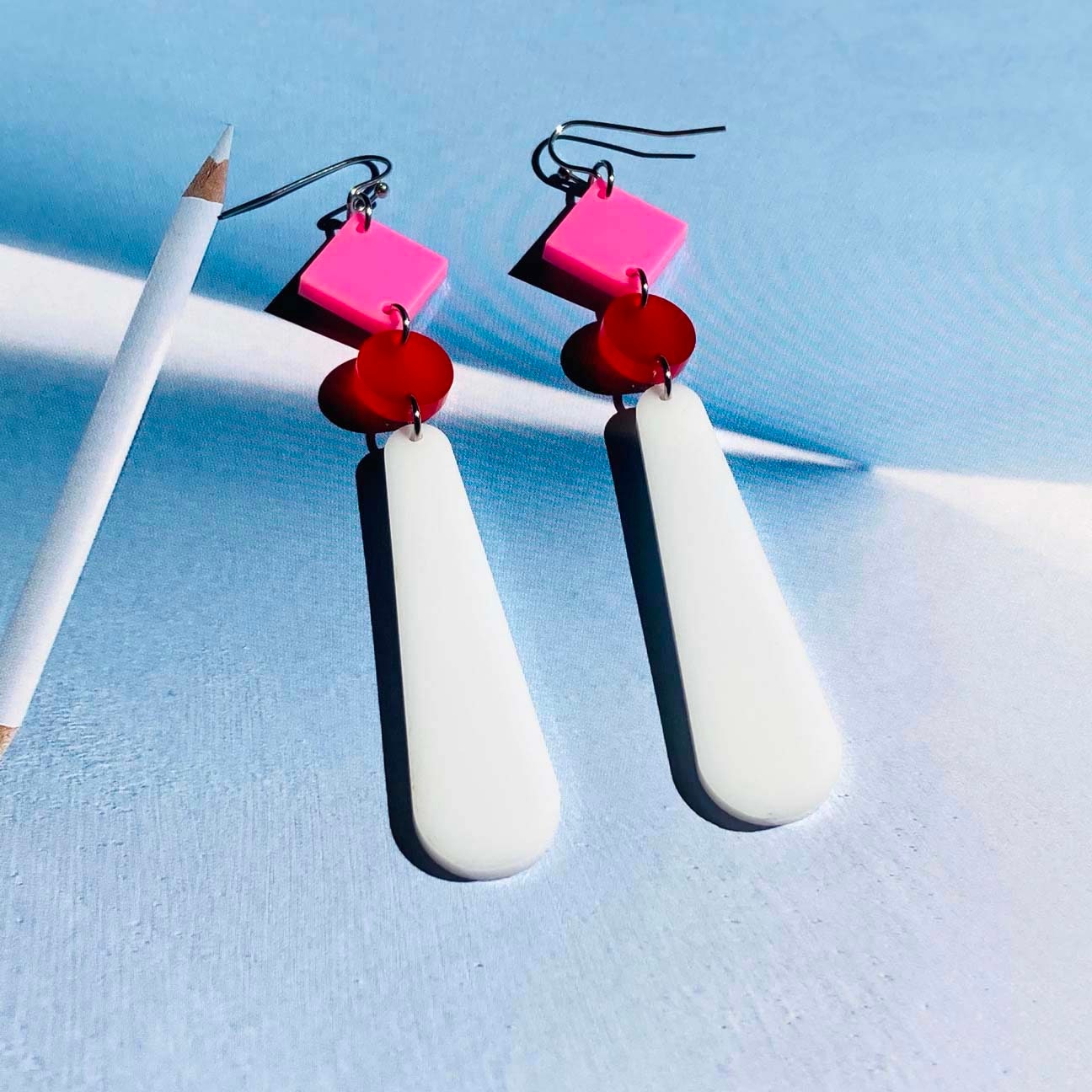 Acrylic Geometric Mod Earrings // Accessory // Statement Piece - Etsy