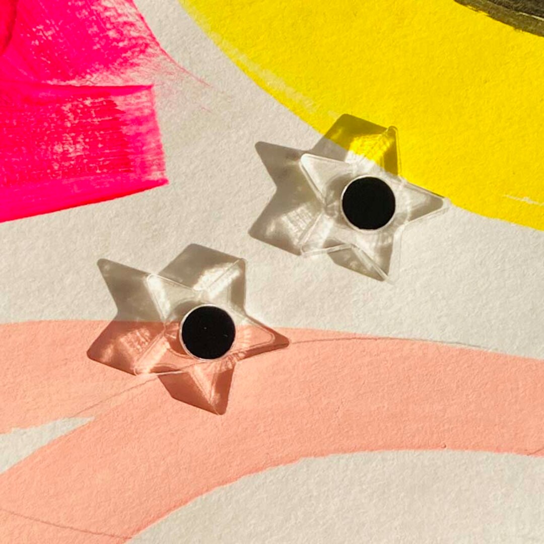 Acrylic Star Studs // Accessory // Statement Piece // Mod // 60's ...