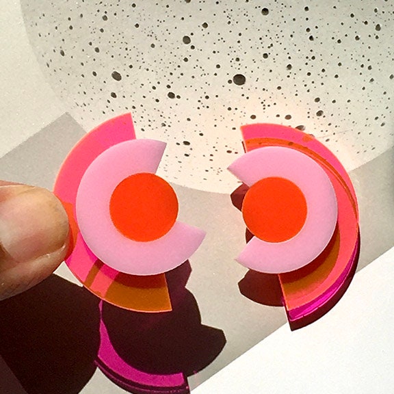 Acrylic Geometric Modern Earrings // Accessory // Statement Piece ...