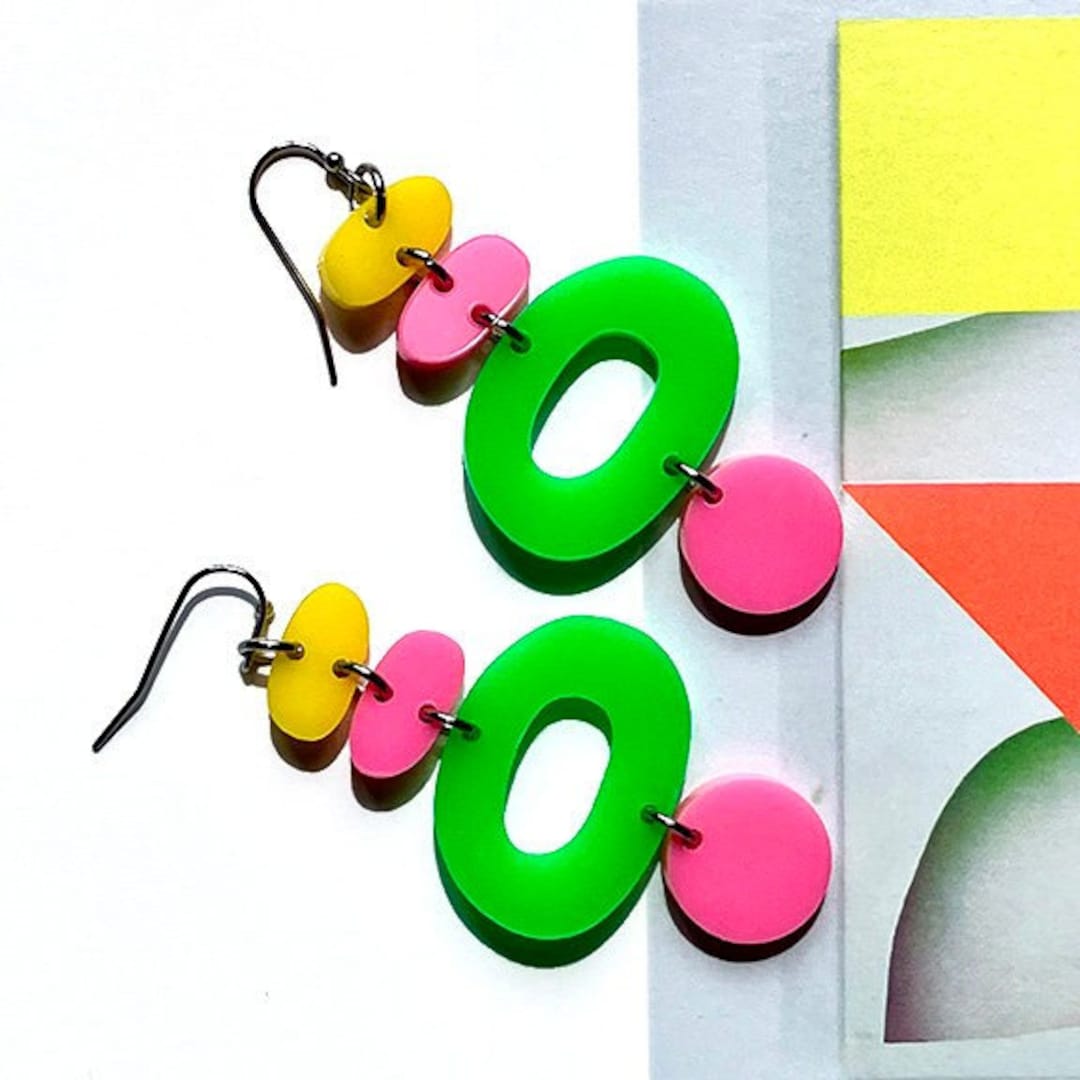 Acrylic Cutout Shape Inspired Earrings // Artsy // Accessory ...