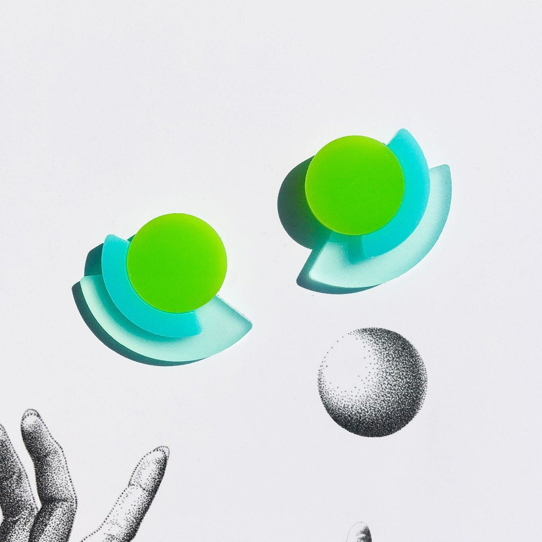 Acrylic Geometric Post Modern Inspired Earrings // Accessory ...