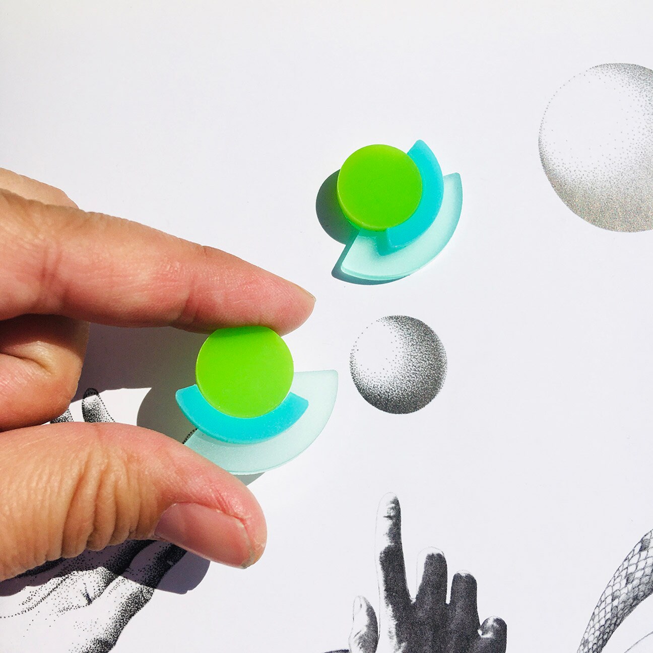 Acrylic Geometric Post Modern Inspired Earrings // Accessory ...