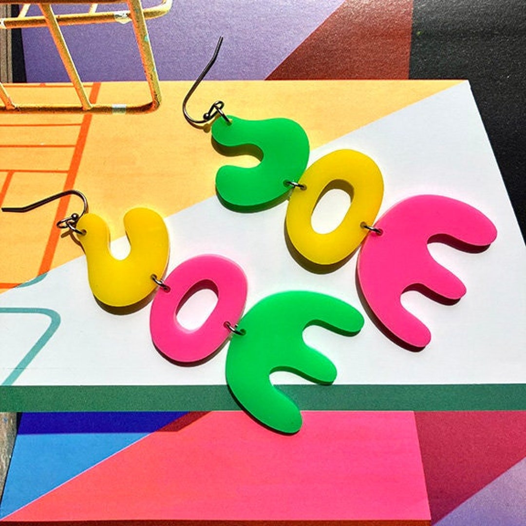 Acrylic Cutout Organic Shape Inspired Earrings // Artsy // Accessory ...