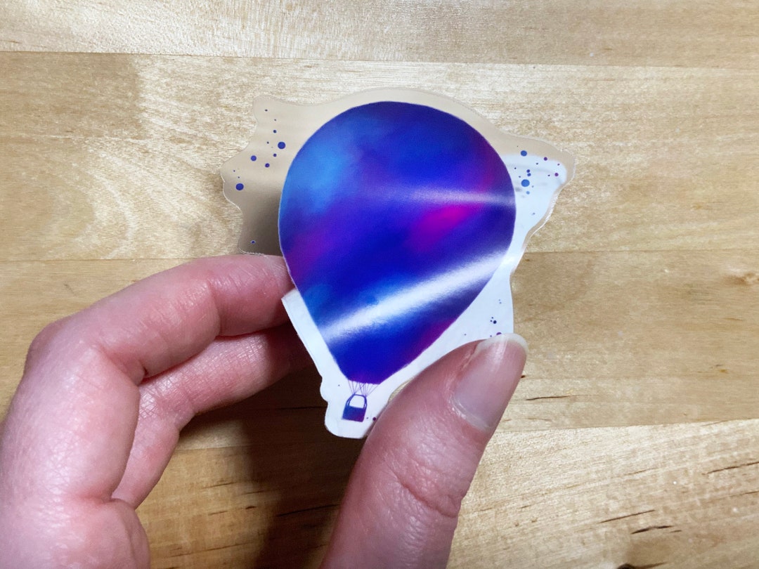 Hot Air Balloon Clear Vinyl Sticker - Weatherproof Sticker for Laptop ...