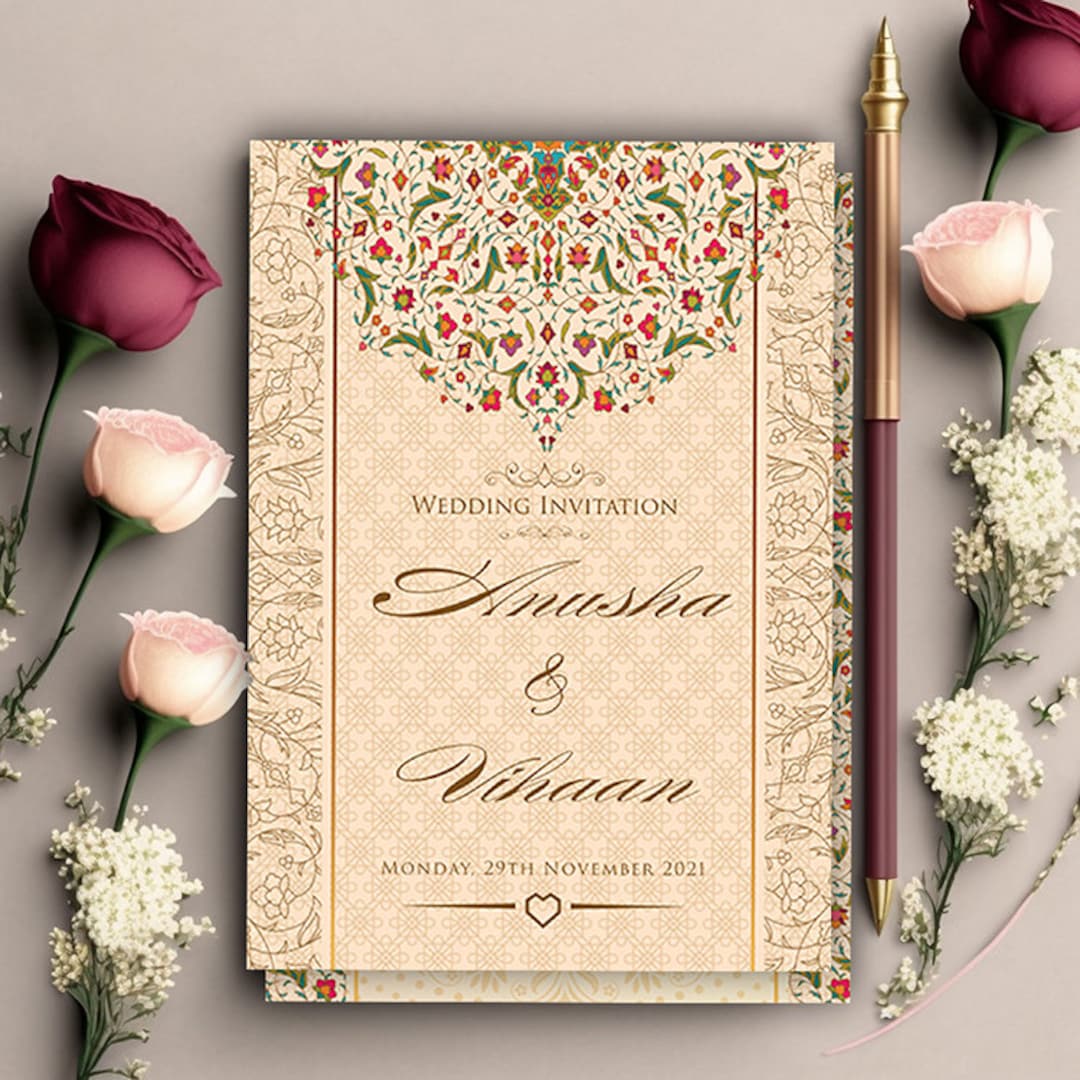 Border Designs For Indian Wedding Cards